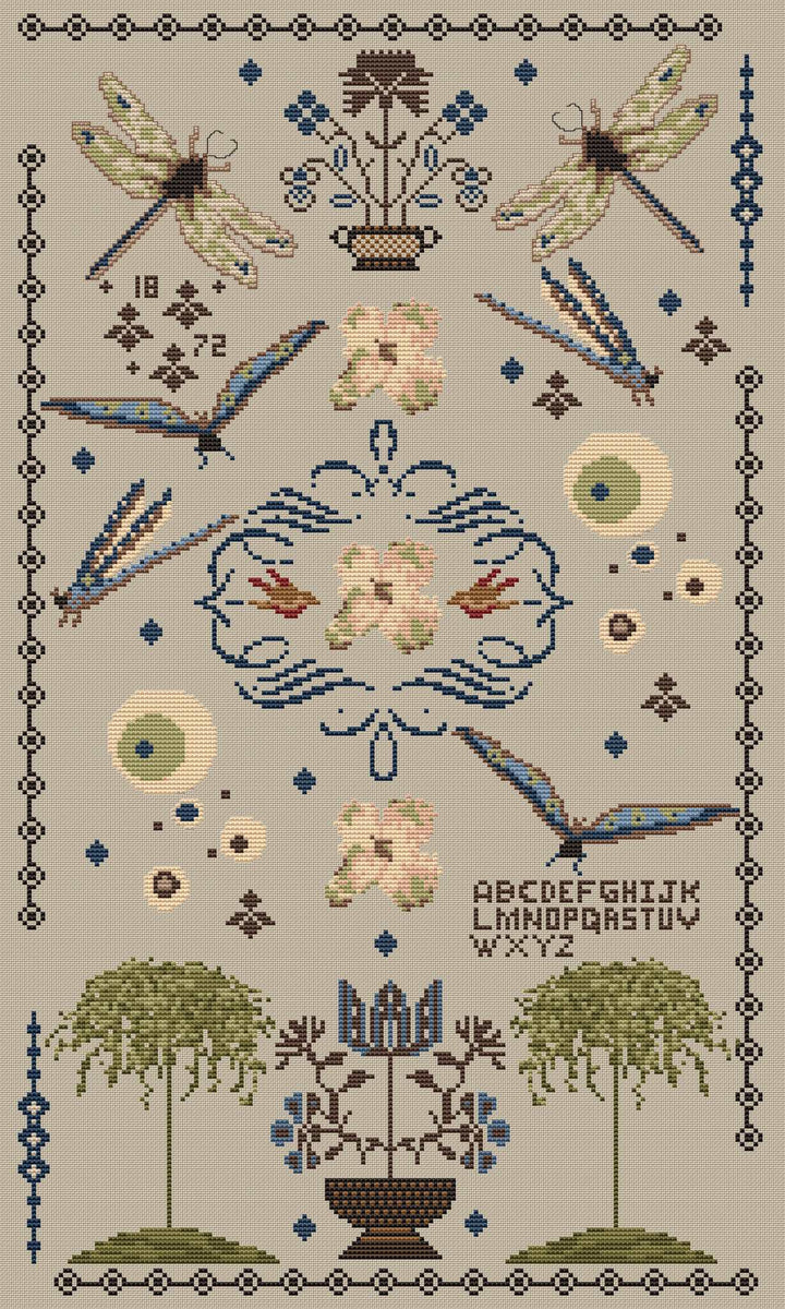 Dragonfly's Sampler- Cross Stitch Pattern- Instant Download – Kanikis