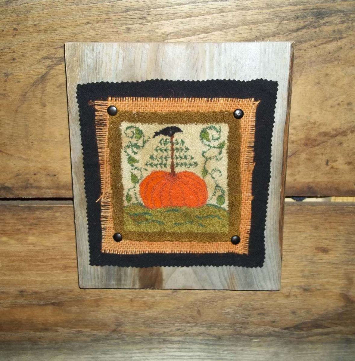 Fall Pumpkin- Crow- Leaves- Punch Needle Pattern- Mailed Version – Kanikis