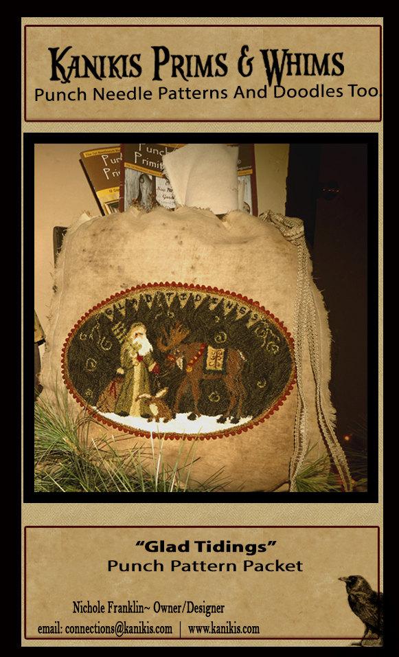 Glad Tidings- Santa & Moose- Punch Needle Pattern- INSTANT DOWNLOAD-as ...